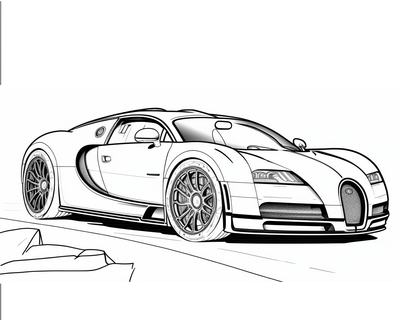 omalovánky auta - bugatti - Omalovánky k vytisknutí zdarma