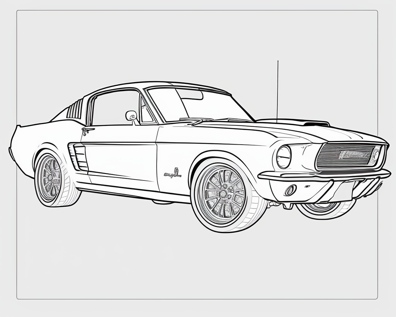 omalovánky auta mustang 1 - Omalovánky k vytisknutí zdarma