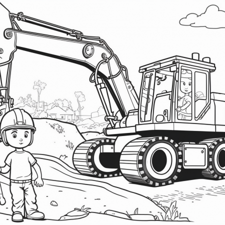Omalovánky Bagr zdarma k vytisknutí a stažení
