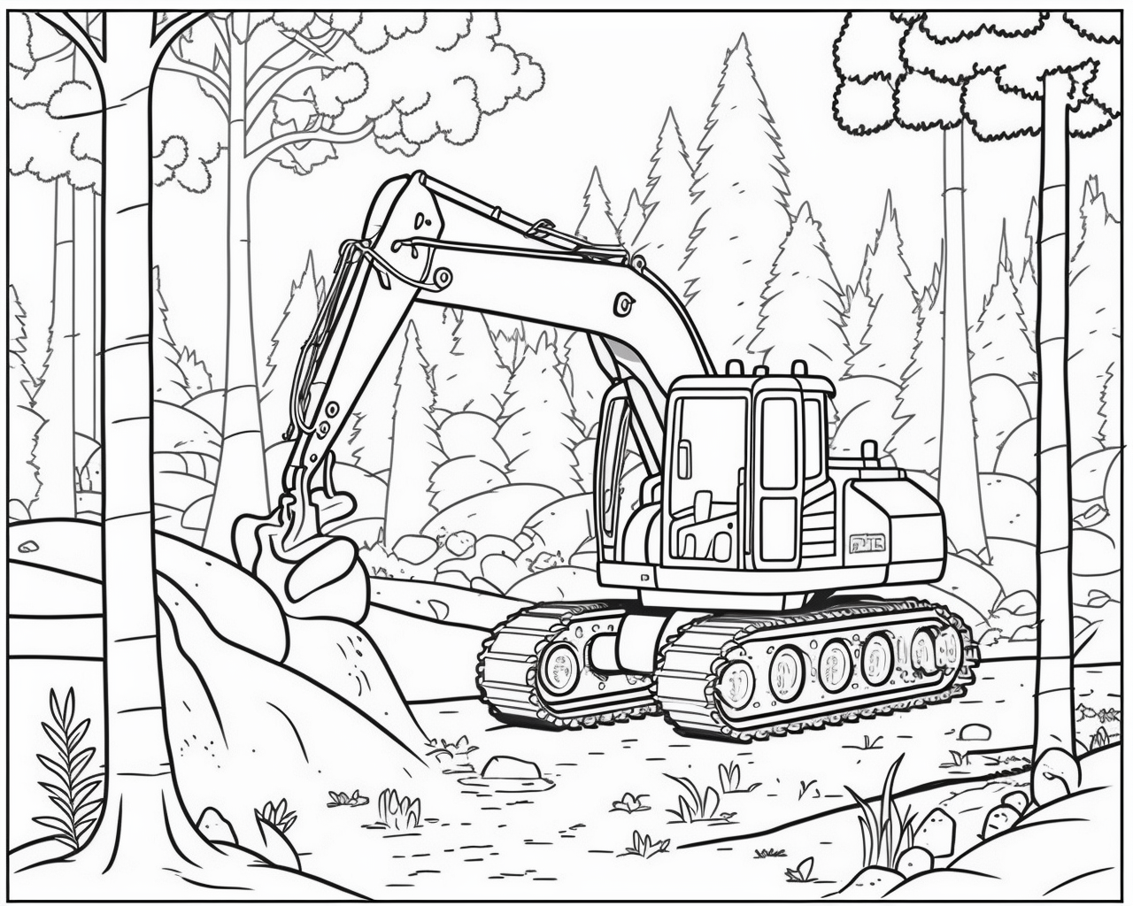 bagr 13 - Omalovánky k vytisknutí zdarma