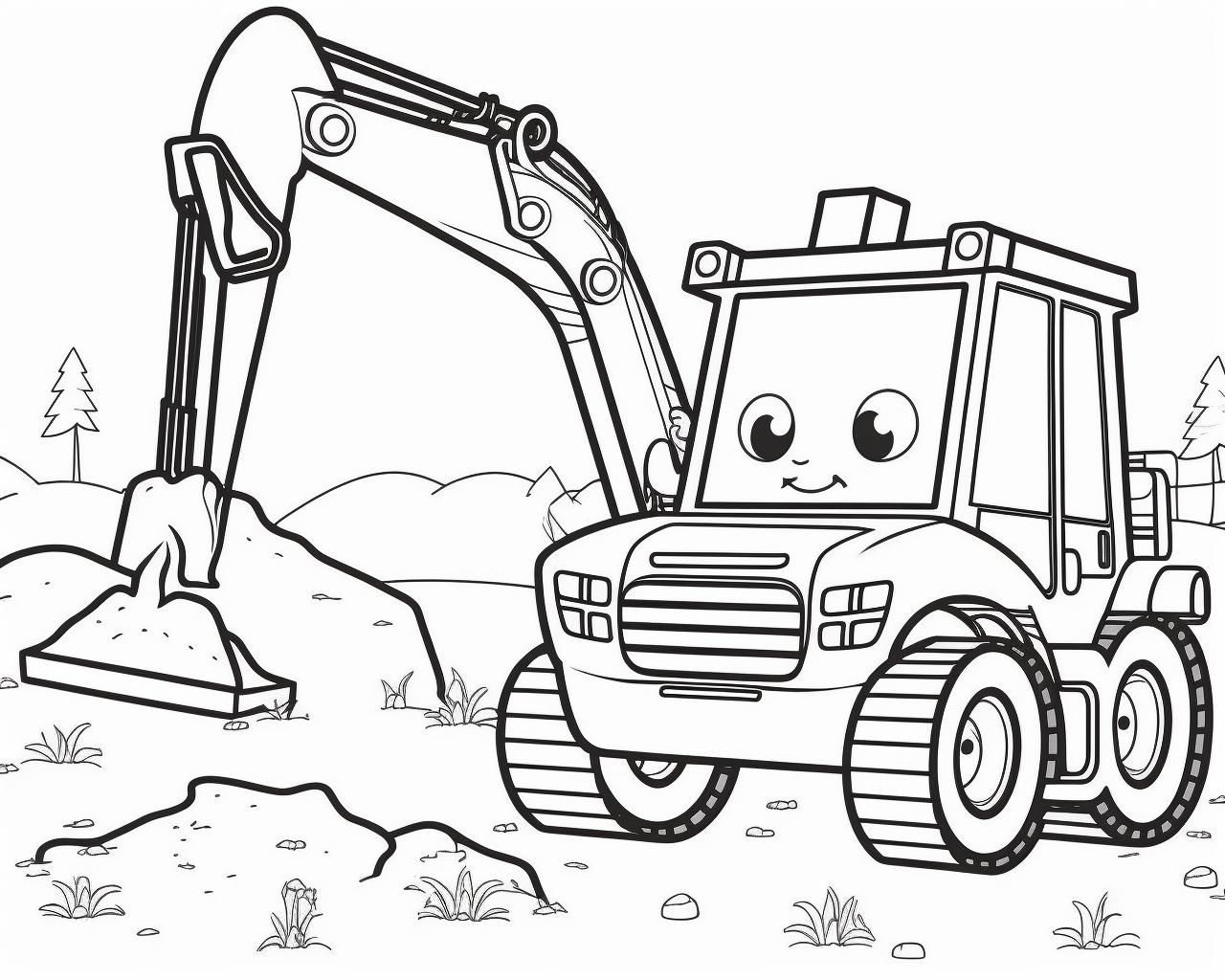 bagr 14 - Omalovánky k vytisknutí zdarma