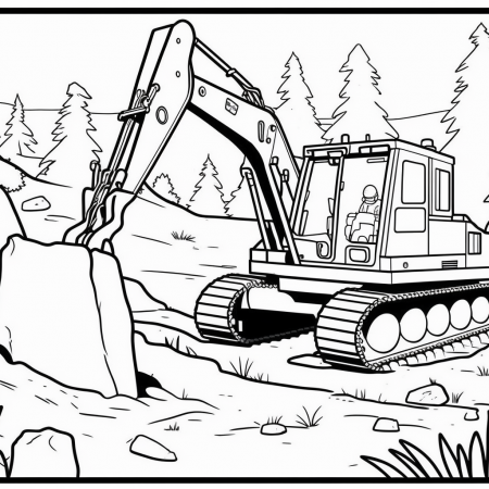Omalovánky Bagr zdarma k vytisknutí a stažení