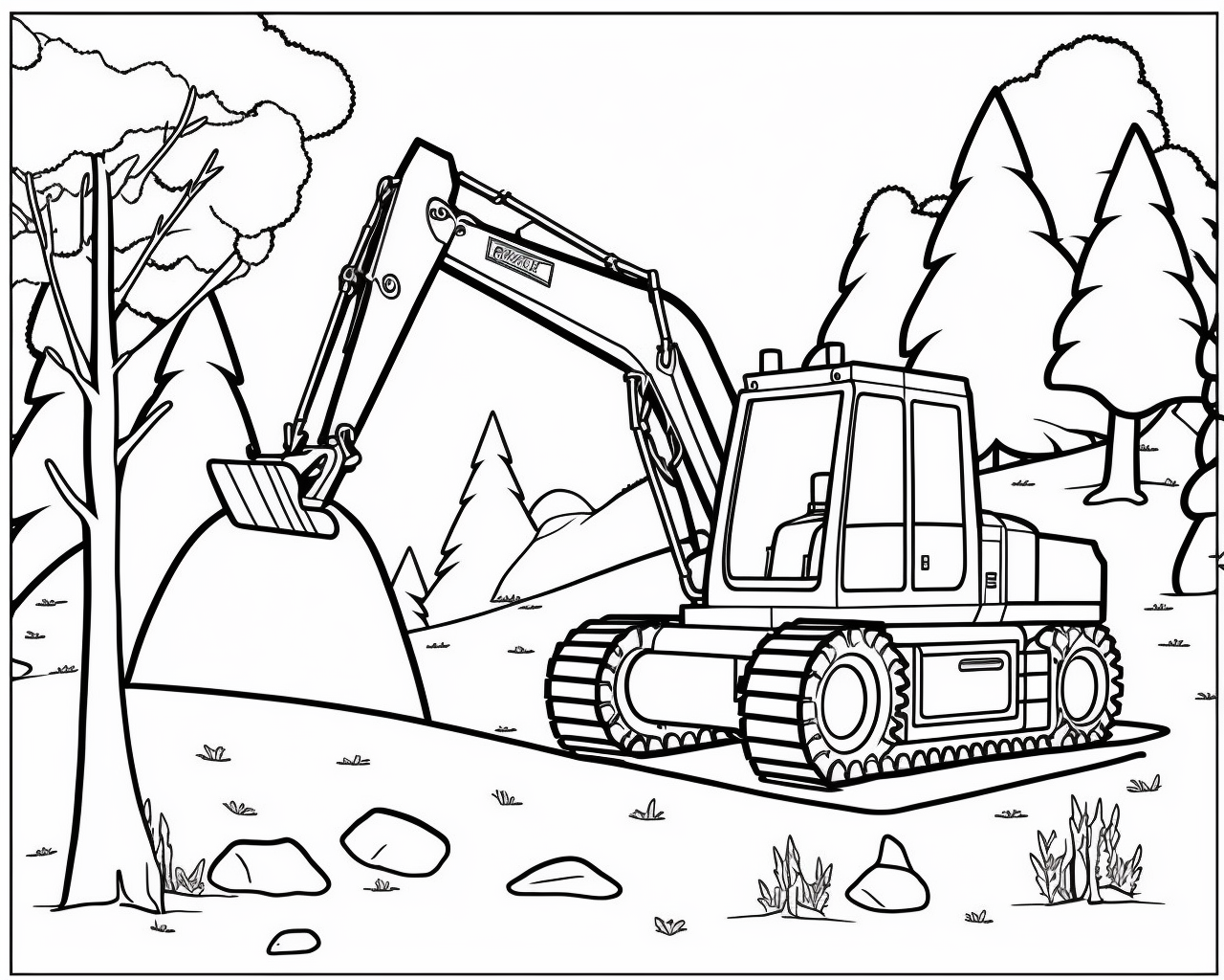 bagr 6 - Omalovánky k vytisknutí zdarma