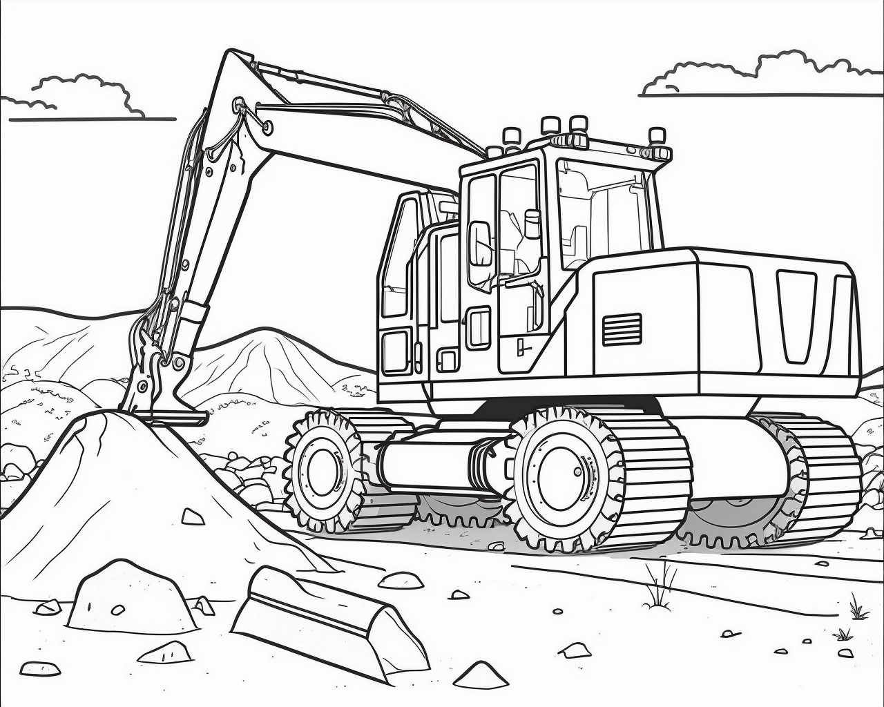 bagr 8 - Omalovánky k vytisknutí zdarma