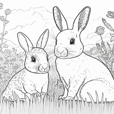 králík 1 - Omalovánky k vytisknutí zdarma