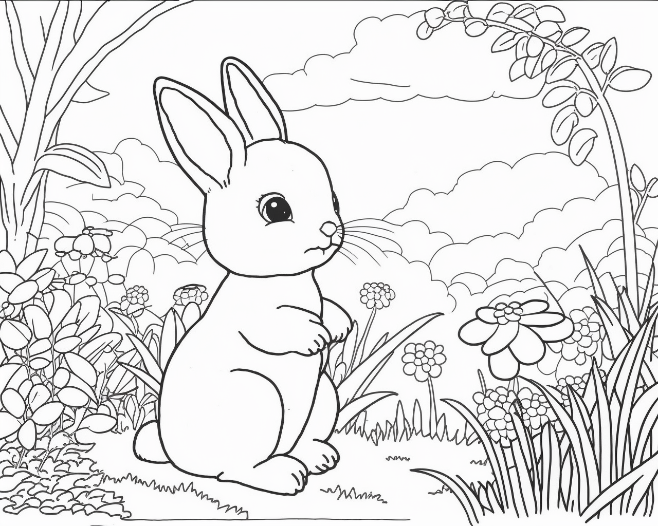 králík 5 - Omalovánky k vytisknutí zdarma