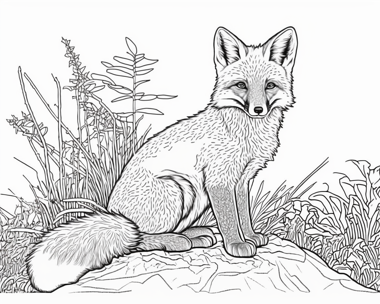 liška 1 - Omalovánky k vytisknutí zdarma