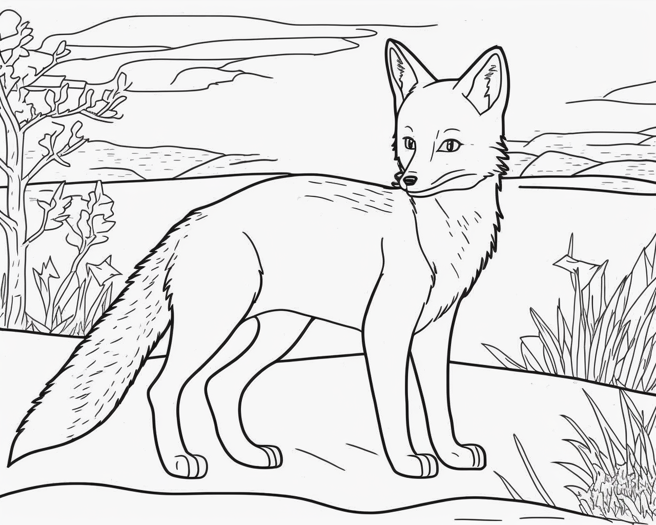 liška 2 - Omalovánky k vytisknutí zdarma