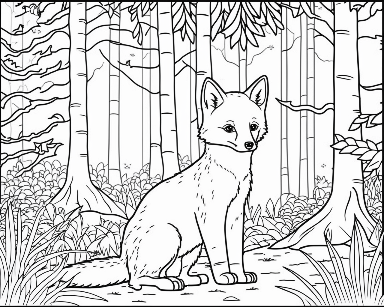 liška 4 - Omalovánky k vytisknutí zdarma