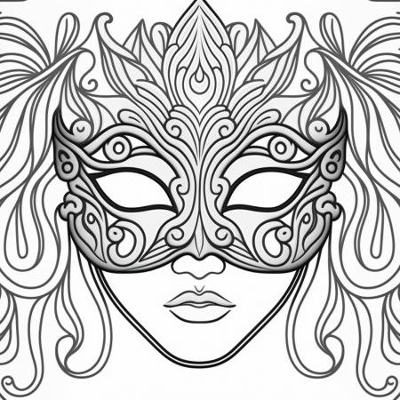 Omalovánky Maska zdarma k vytisknutí a stažení