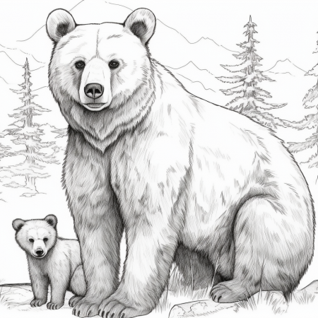 Omalovánky Medvěd zdarma k vytisknutí a stažení