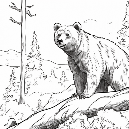 Omalovánky Medvěd zdarma k vytisknutí a stažení
