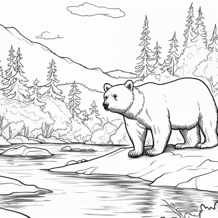 Omalovánky Medvěd zdarma k vytisknutí a stažení