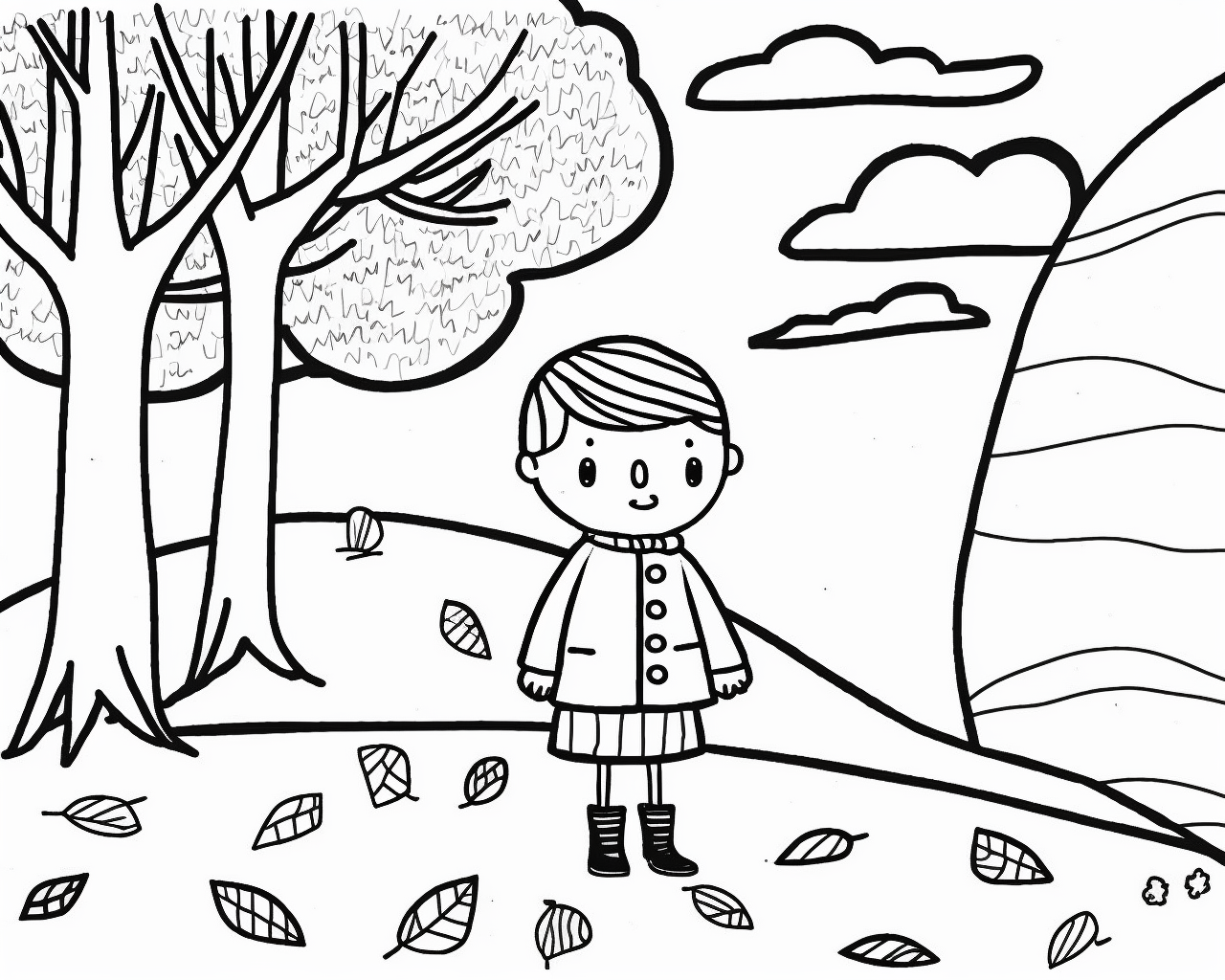 podzim 2 - Omalovánky k vytisknutí zdarma