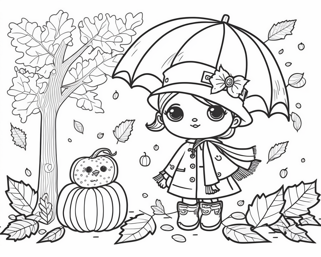 podzim 3 - Omalovánky k vytisknutí zdarma