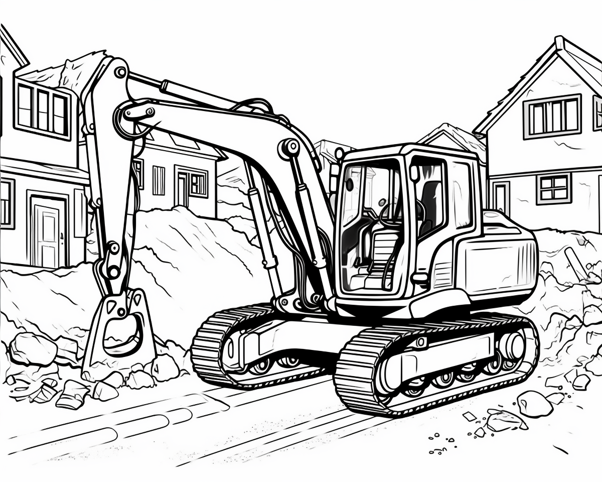 bagr 15 - Omalovánky k vytisknutí zdarma