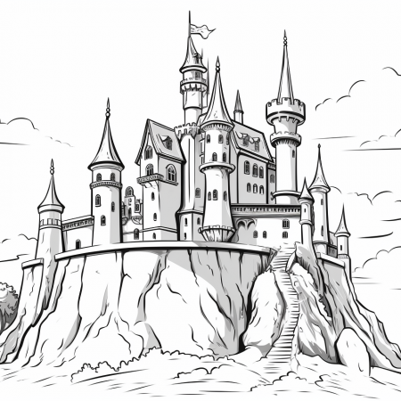 Omalovánky Hrad zdarma k vytisknutí a stažení