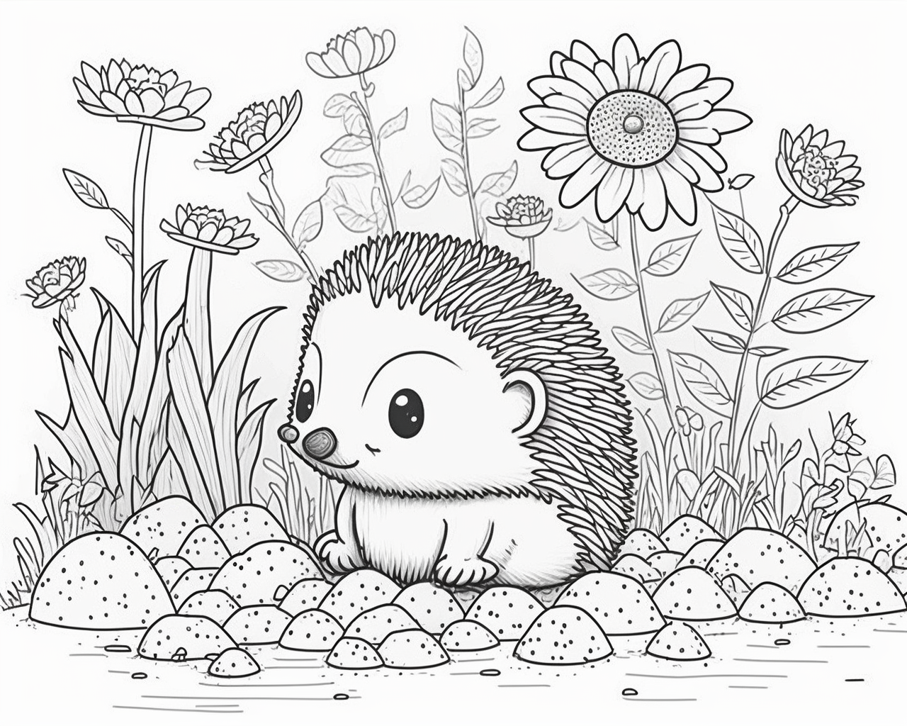 ježek 13 - Omalovánky k vytisknutí zdarma