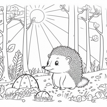 ježek 8 - Omalovánky k vytisknutí zdarma