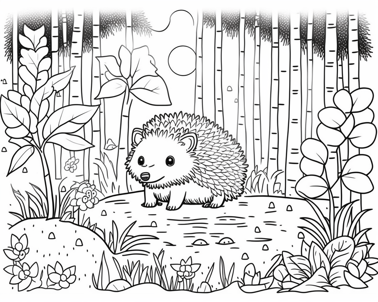 ježek 3 - Omalovánky k vytisknutí zdarma