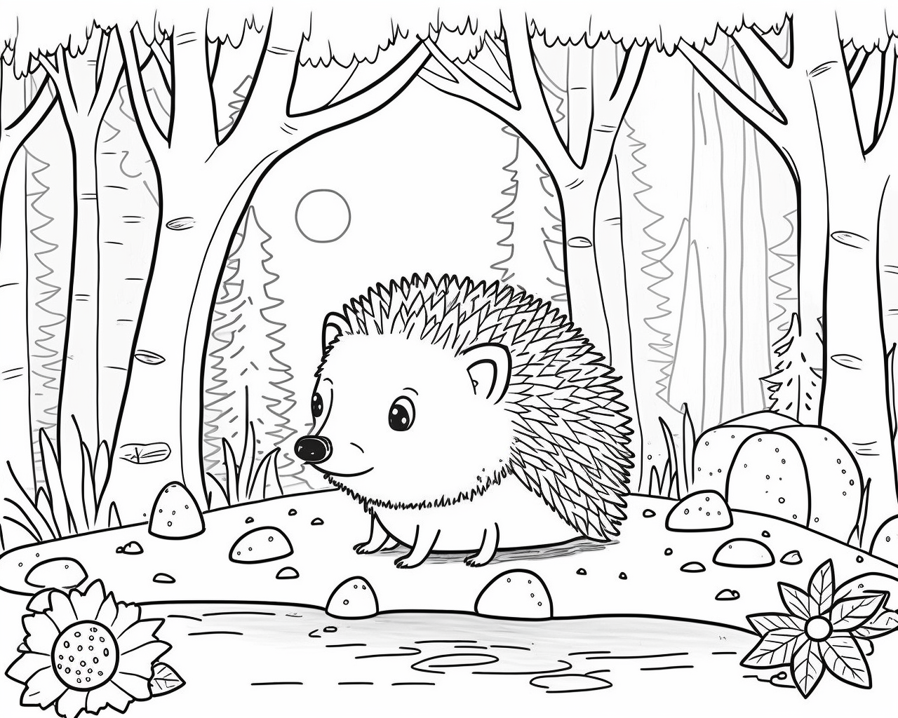 ježek 4 - Omalovánky k vytisknutí zdarma