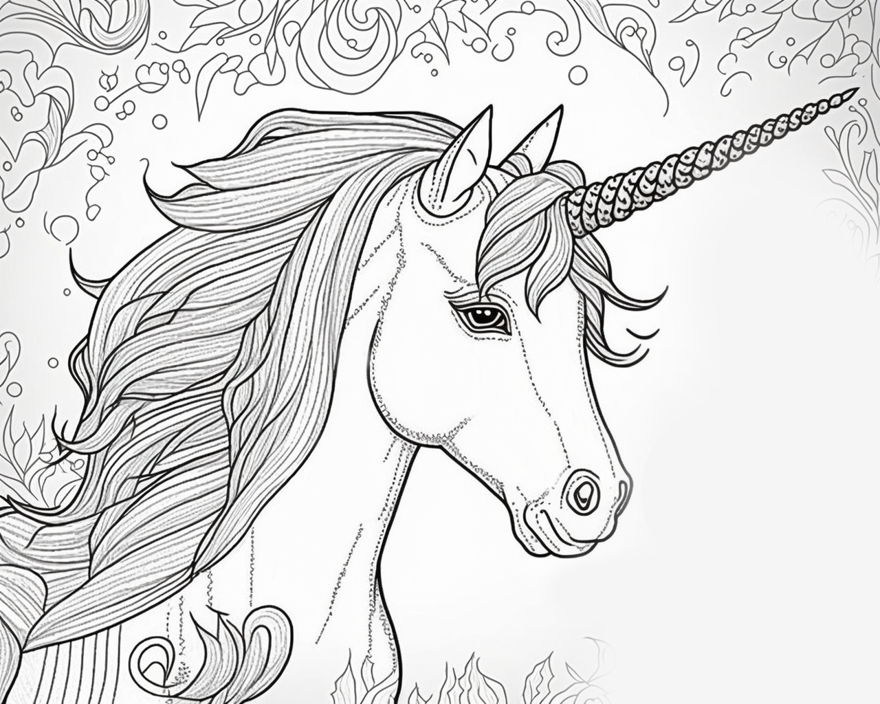 jednorožec omalovánky hlava jednorožce - Omalovánky k vytisknutí zdarma