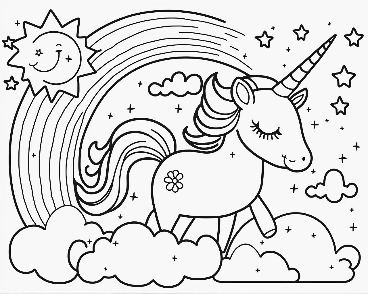 jednorožec omalovánky jednoduchý jednorožec - Omalovánky k vytisknutí ...
