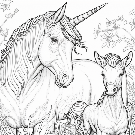 Omalovánky Jednorožec zdarma k vytisknutí a stažení