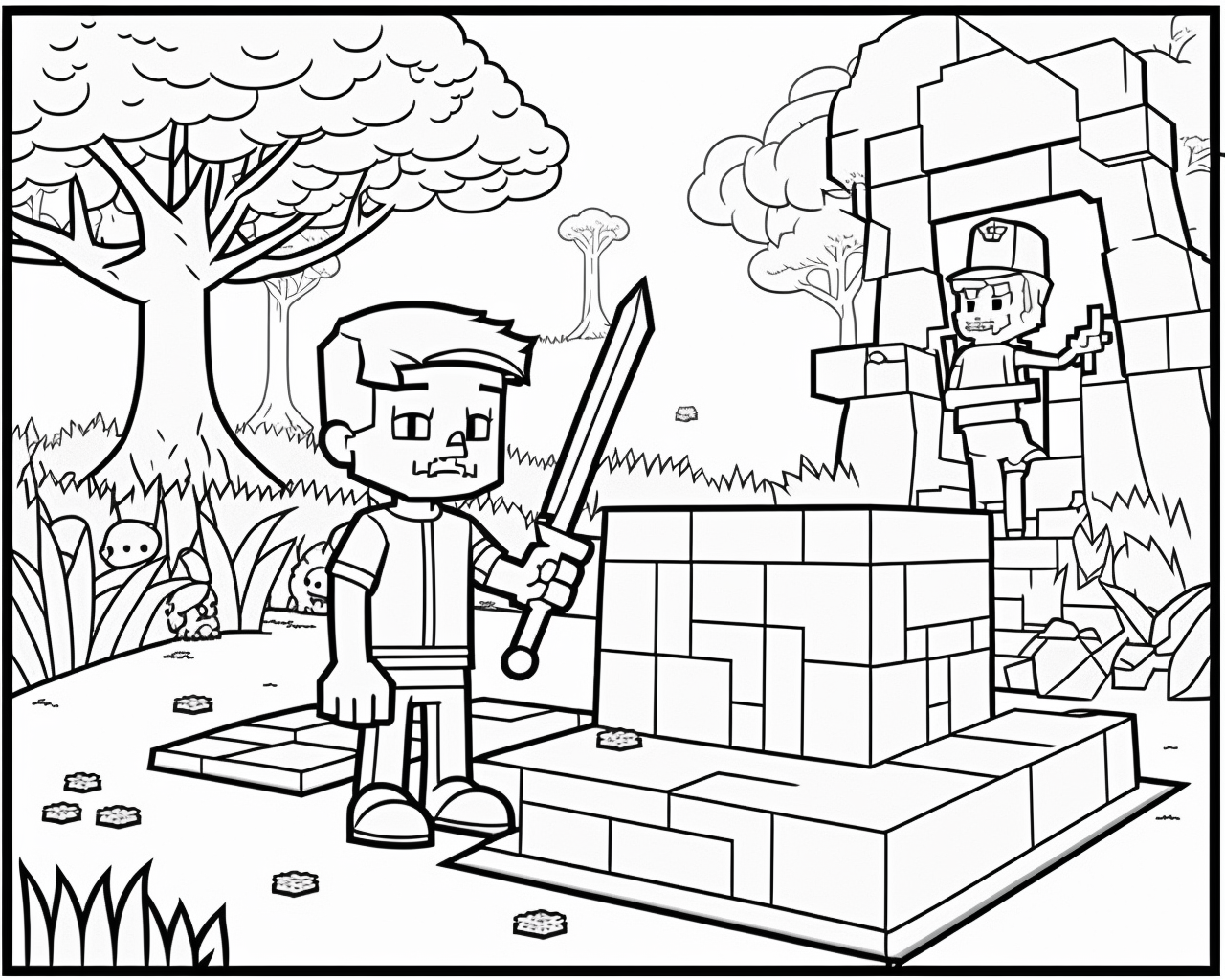 minecraft 1 - Omalovánky k vytisknutí zdarma