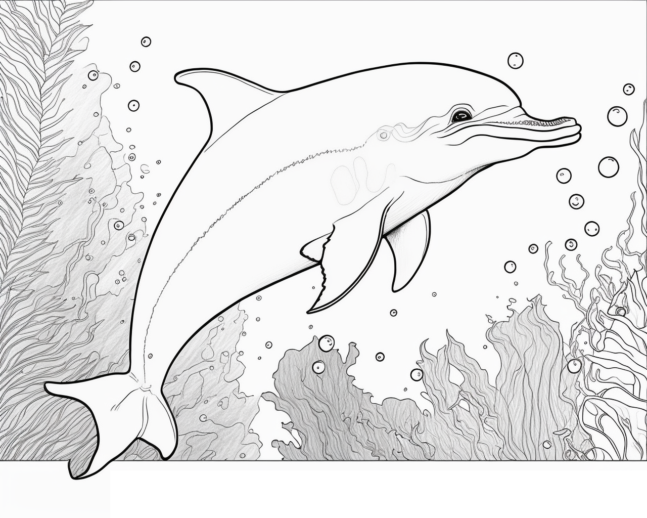 ryba delfin 3 - Omalovánky k vytisknutí zdarma