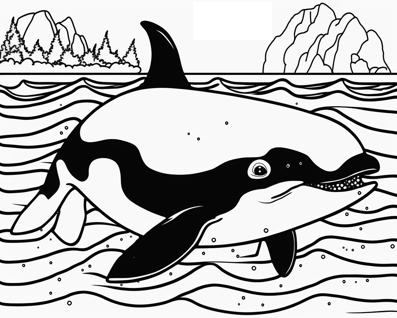 ryba kosatka 3 - Omalovánky k vytisknutí zdarma