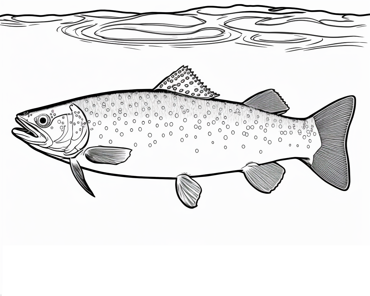 ryba pstruh 1 - Omalovánky k vytisknutí zdarma