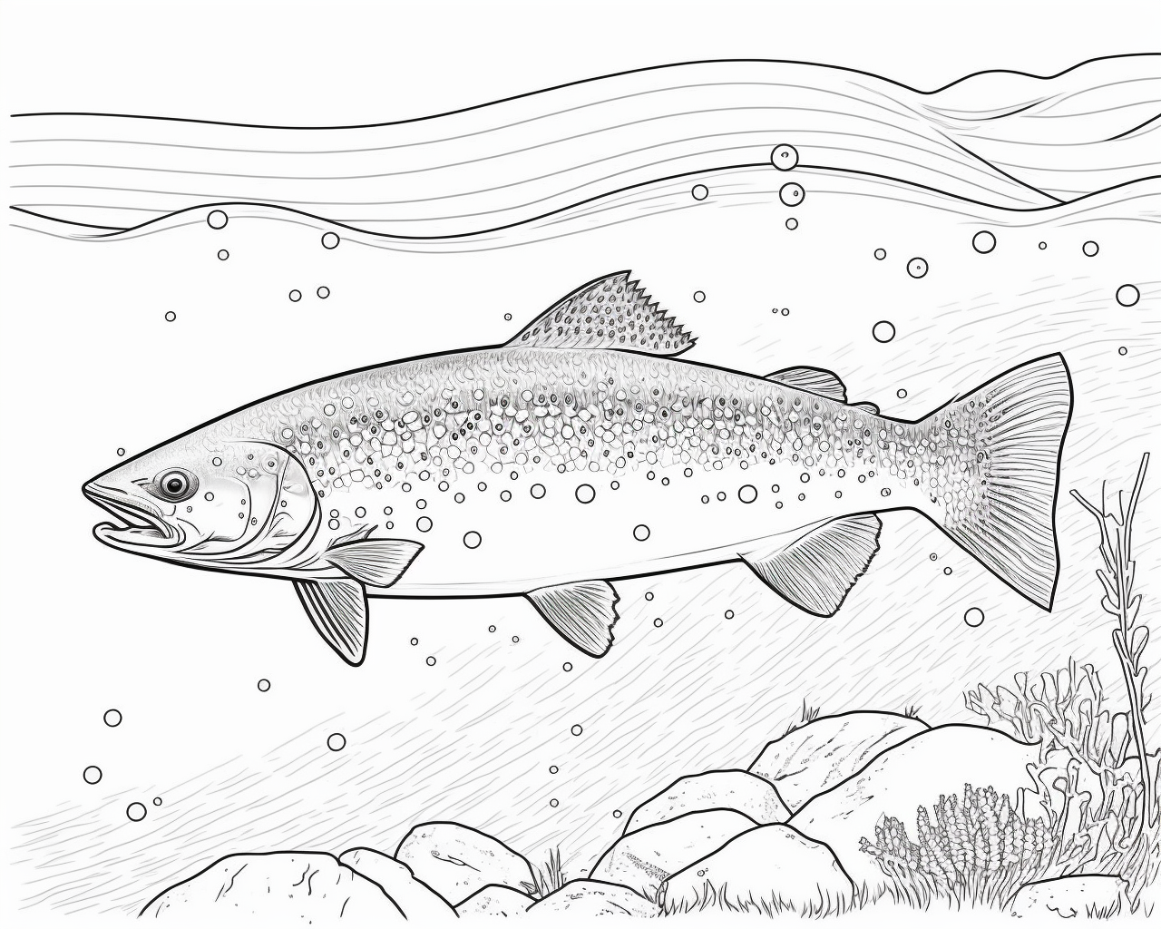 ryba pstruh 3 - Omalovánky k vytisknutí zdarma
