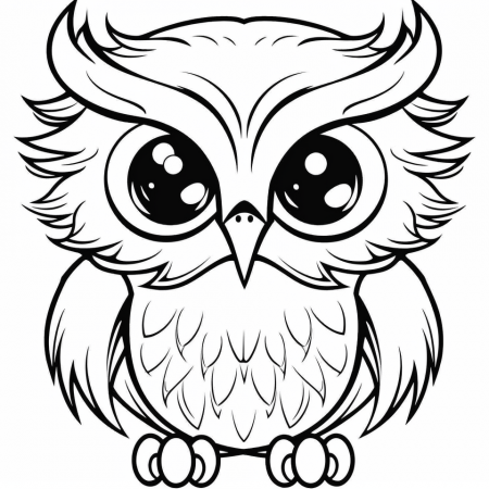 sova 24 - Omalovánky k vytisknutí zdarma