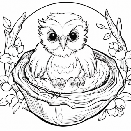 sova 24 - Omalovánky k vytisknutí zdarma