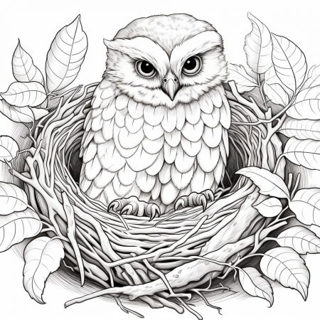 sova 24 - Omalovánky k vytisknutí zdarma