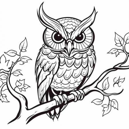 sova 24 - Omalovánky k vytisknutí zdarma