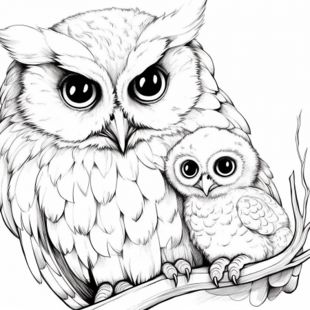 sova 24 - Omalovánky k vytisknutí zdarma