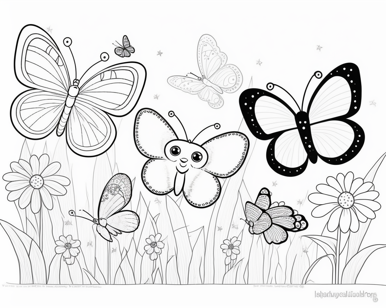 motýli - Omalovánky k vytisknutí zdarma