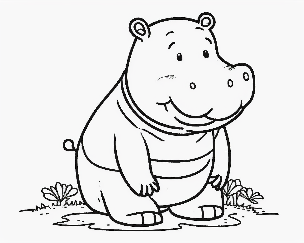 omalovánky zvířata hroch - Omalovánky k vytisknutí zdarma