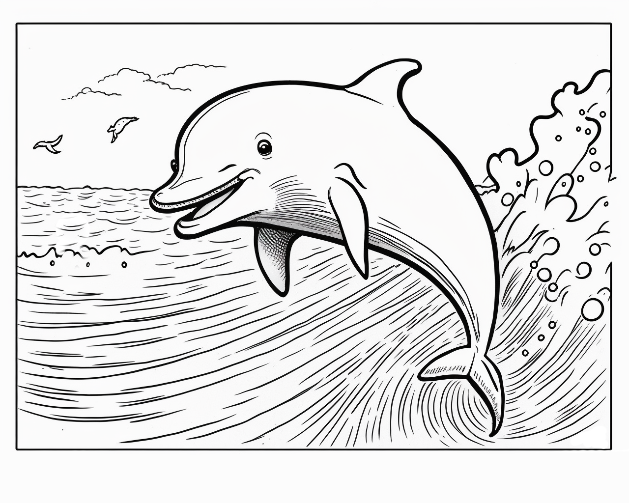 omalovánky zvířata veselý delfín - Omalovánky k vytisknutí zdarma