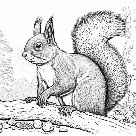 omalovánky zvířata realistická veverka - Omalovánky k vytisknutí zdarma